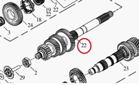 Eixo Principal Caixa Marchas Cambio 6 Velocidades Harley Twin Cam 07-17 ...
