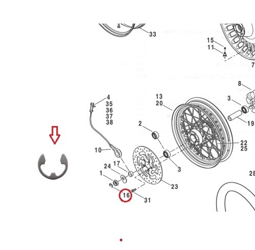 Trava E-Clip Porca Eixo Roda Traseira Harley Touring 2002-2013 41139-02 ...