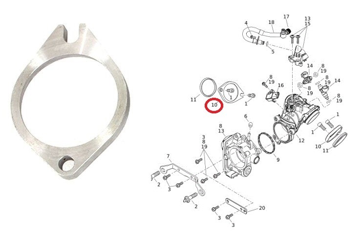 Flange Admissao Motor Harley Milwaukee Eight M8 2017-2024 27300086 ...