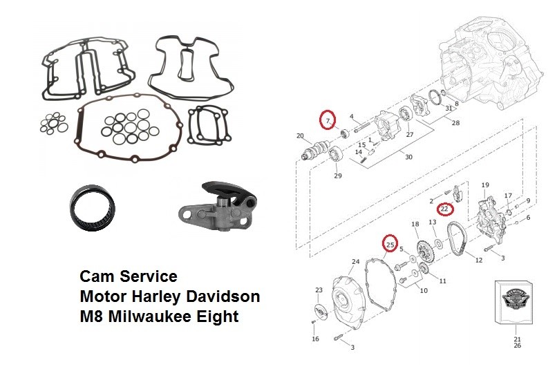 Kit Cam Service Comando Harley Motor M8 Milwaukee Eight 2017-2024 ...
